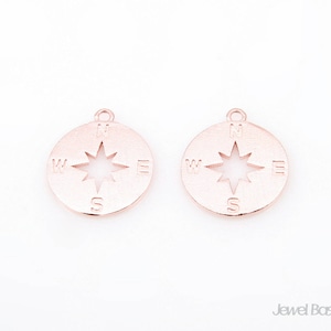 Compass Bearing in Matte Rose Gold / 12.0mm X 14.0mm / BMRG340-P (2pcs ...