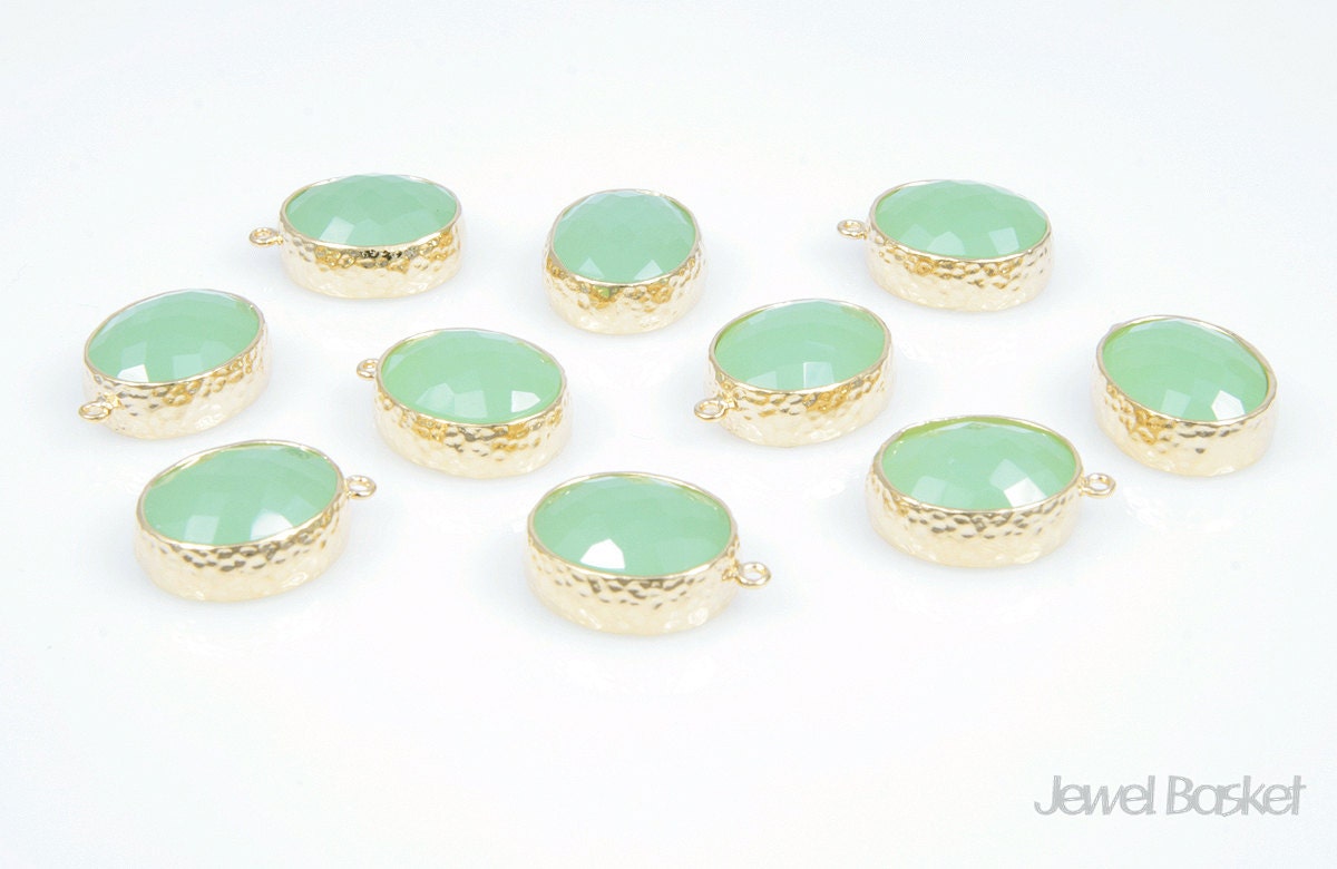2pcs Light Mint Color Polished Gold Framed Glass Oval - Etsy
