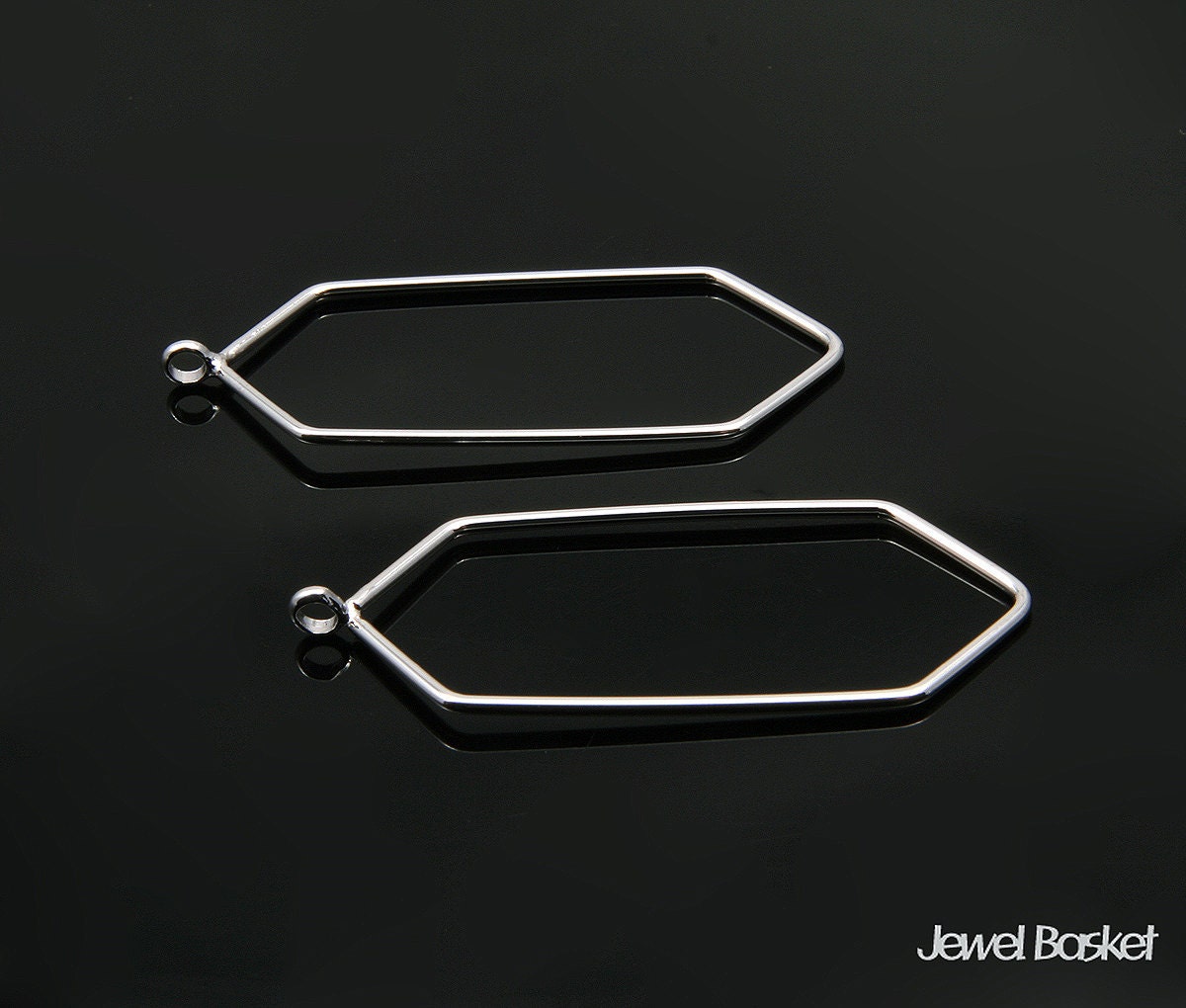 Gold Plated Hexagon Wire Pendant 2 pcs of Hexagon Pendants / | Etsy