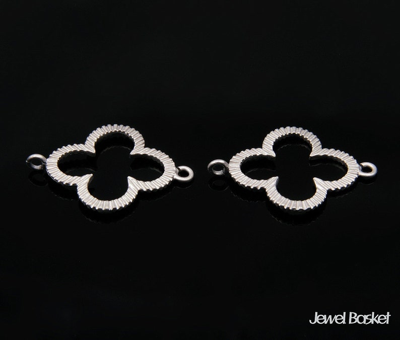 Clover Connector in Matte Rhodium 2pcs Clover Jewelry - Etsy