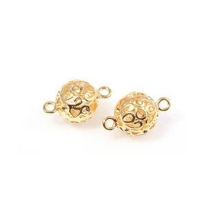 2pcs - Solid Sphere Connector in Polish Silver / Rhodium Plated ...