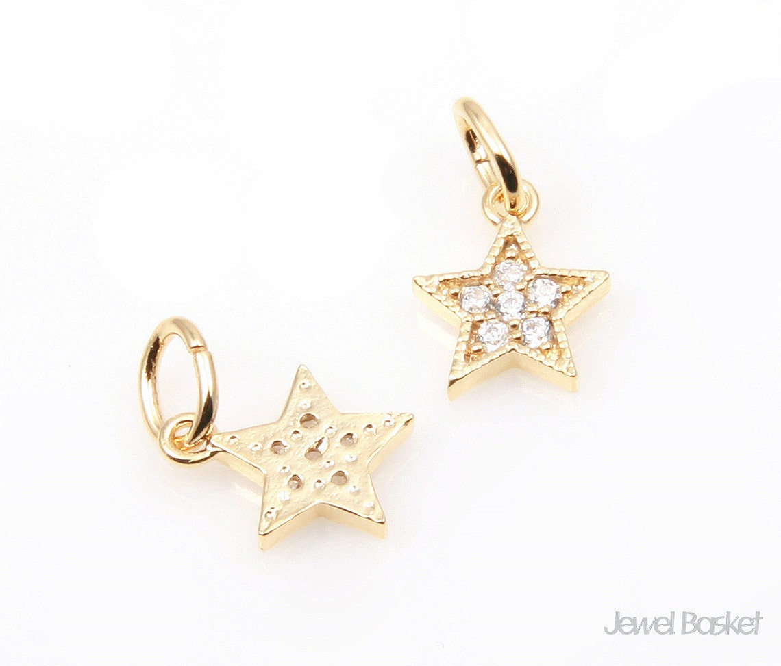 Cubic Star Beads in Gold / 9.0mm X 8.0mm / CG049-P 2pcs | Etsy