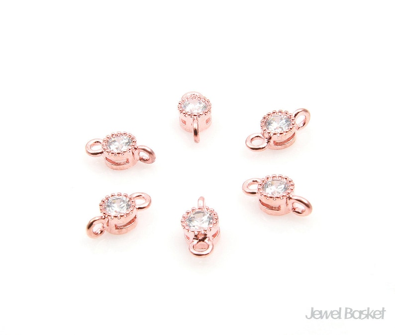 CRG004-C2 6pcs / Tiny Cubic Connector in Rose Gold Ver.2 / | Etsy