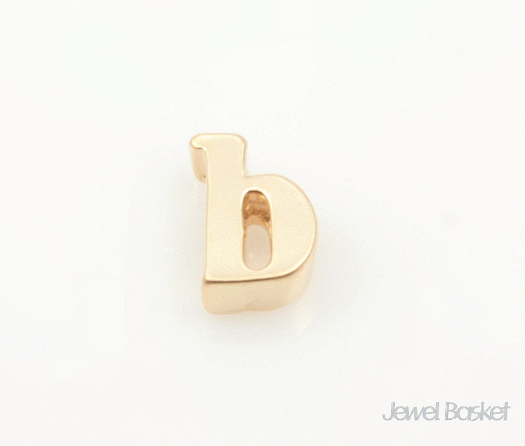 2pcs - Matte Gold Lower Case Alphabet B / Initial / Tiny Pendant / 16k ...