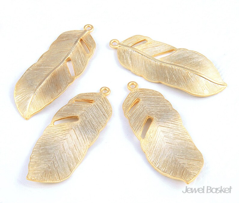 Solid Feather Pendant / 15mm X 42mm / BMG027-C 2pcs - Etsy