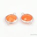 Orange Color and Matted Silver Framed Round Connector for Handmade ...