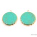 Large Round Turquoise Pendant in Gold / 21.0mm X 23.0mm / STQG120-P ...