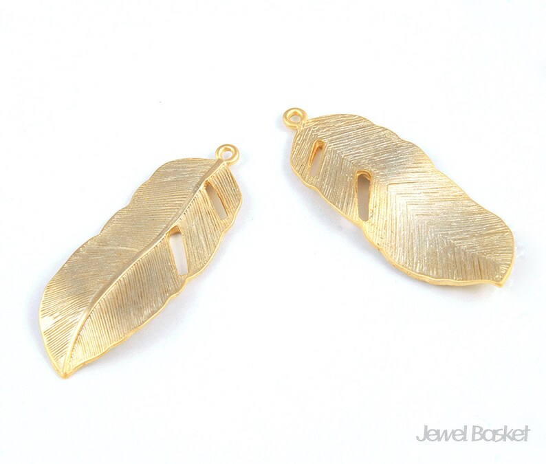 Solid Feather Pendant / 15mm X 42mm / BMG027-C 2pcs - Etsy