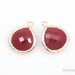 2pcs - Jet Nut Red Color and Gold Framed Glass Pendent / Jet Nut / Red ...