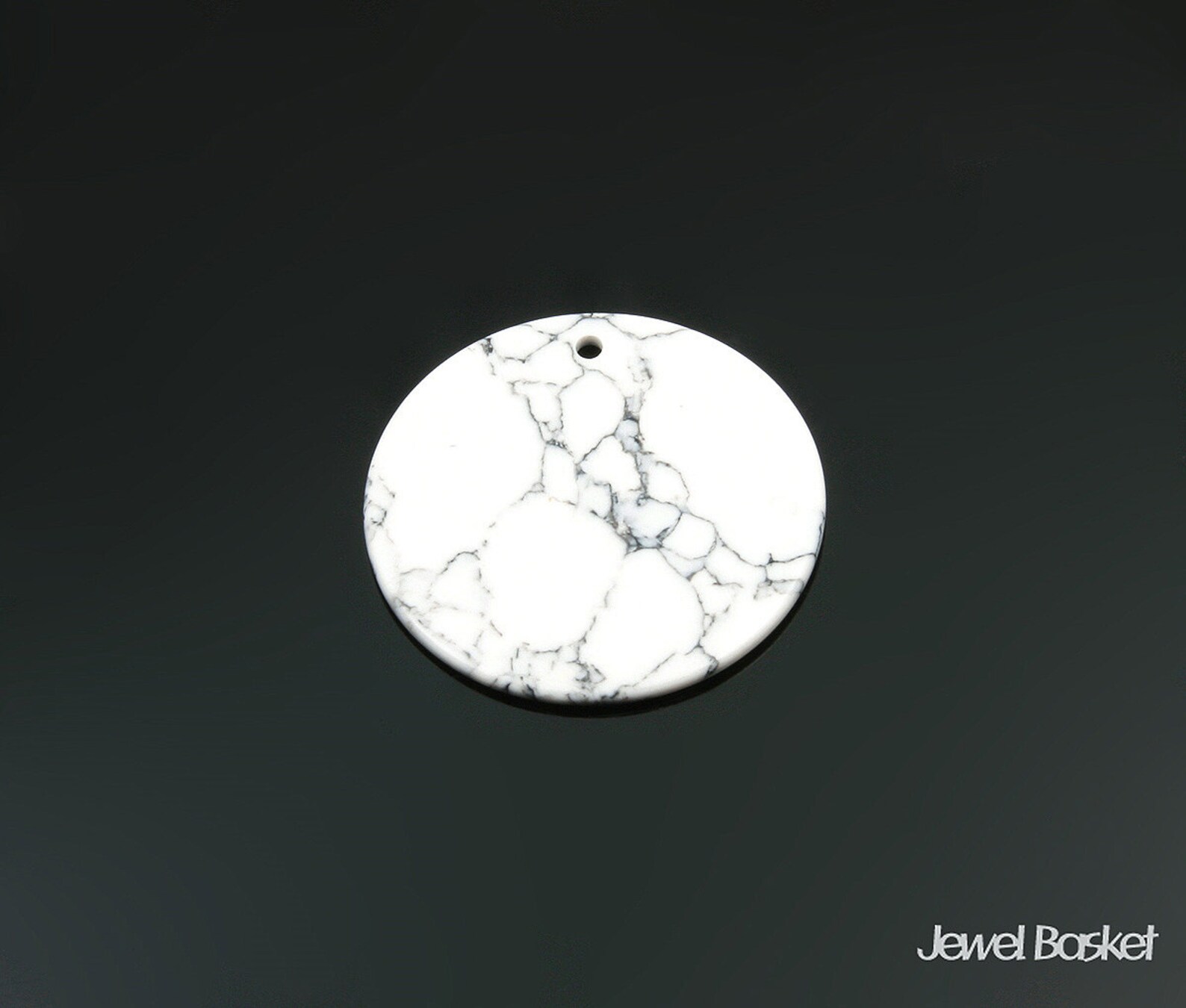 Round Black Howlite Stone Pendant / 25.0mm / SBQ122-P 2pcs | Etsy