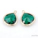 2pcs - Emerald Color Glass and Gold Framed Pendent / Emerald / 16k Gold ...