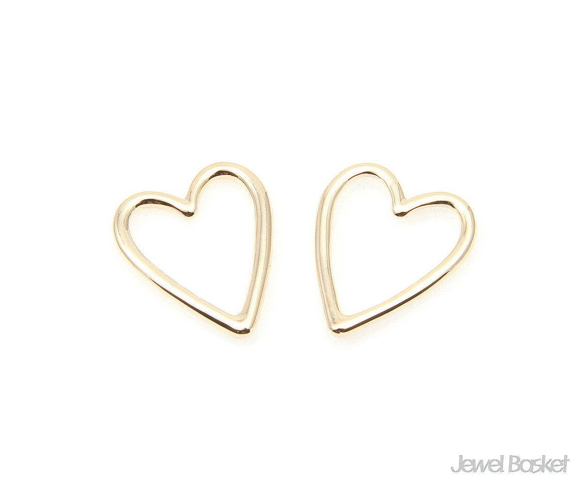 Heart Outline in Gold 2pcs of Heart Charm / 12.0mm X 15.0mm - Etsy
