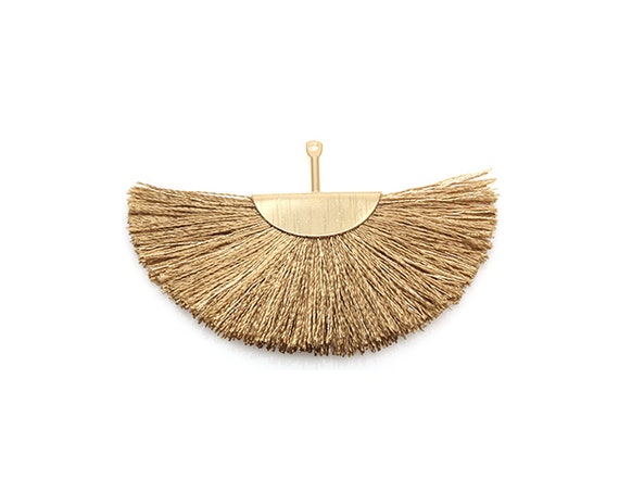 2pcs Semicircle Light Yellow Thread Tassel With Gold Cap / - Etsy