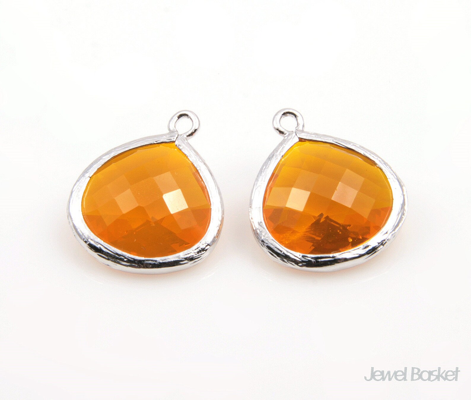 2pcs Honeystone Color and Polished Silver Framed Glass - Etsy
