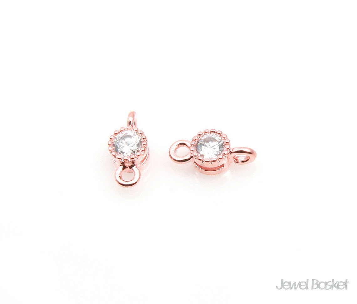 CRG004-C2 6pcs / Tiny Cubic Connector in Rose Gold Ver.2 / | Etsy
