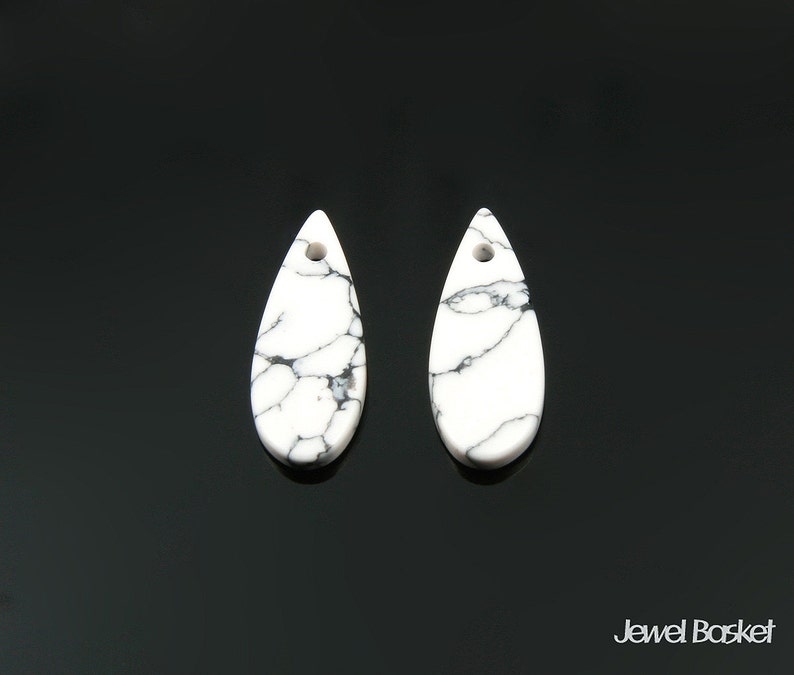 Black Marble Teardrop Charm / 6.0mm X 16.0mm / SBQ128-P 2pcs | Etsy