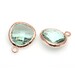 2pcs - Erinite Color and Rose Gold Framed Glass Pendent / Erinite ...