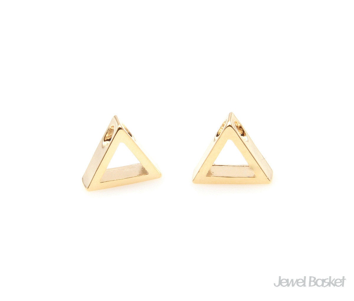 Triangle Outline Charm in Gold / 8.0mm x 7.0mm / BG296-P | Etsy