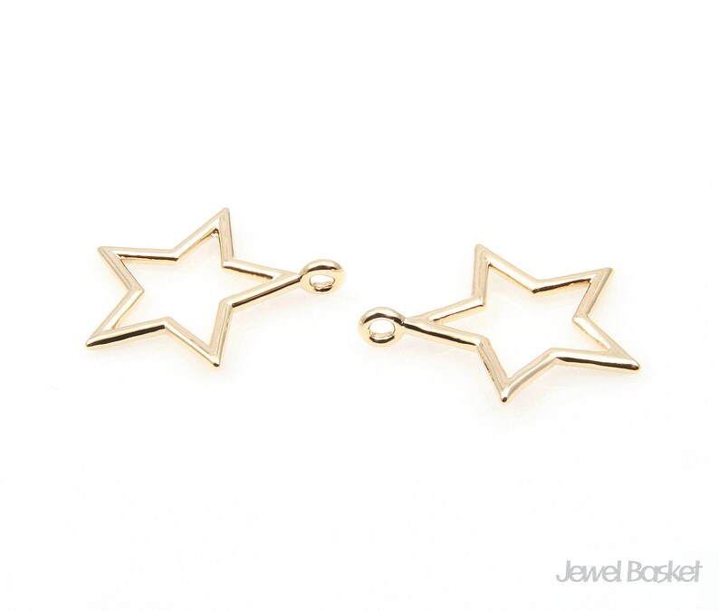 Star Pendant Outline in Gold 2pieces of Star Outline / 16k - Etsy