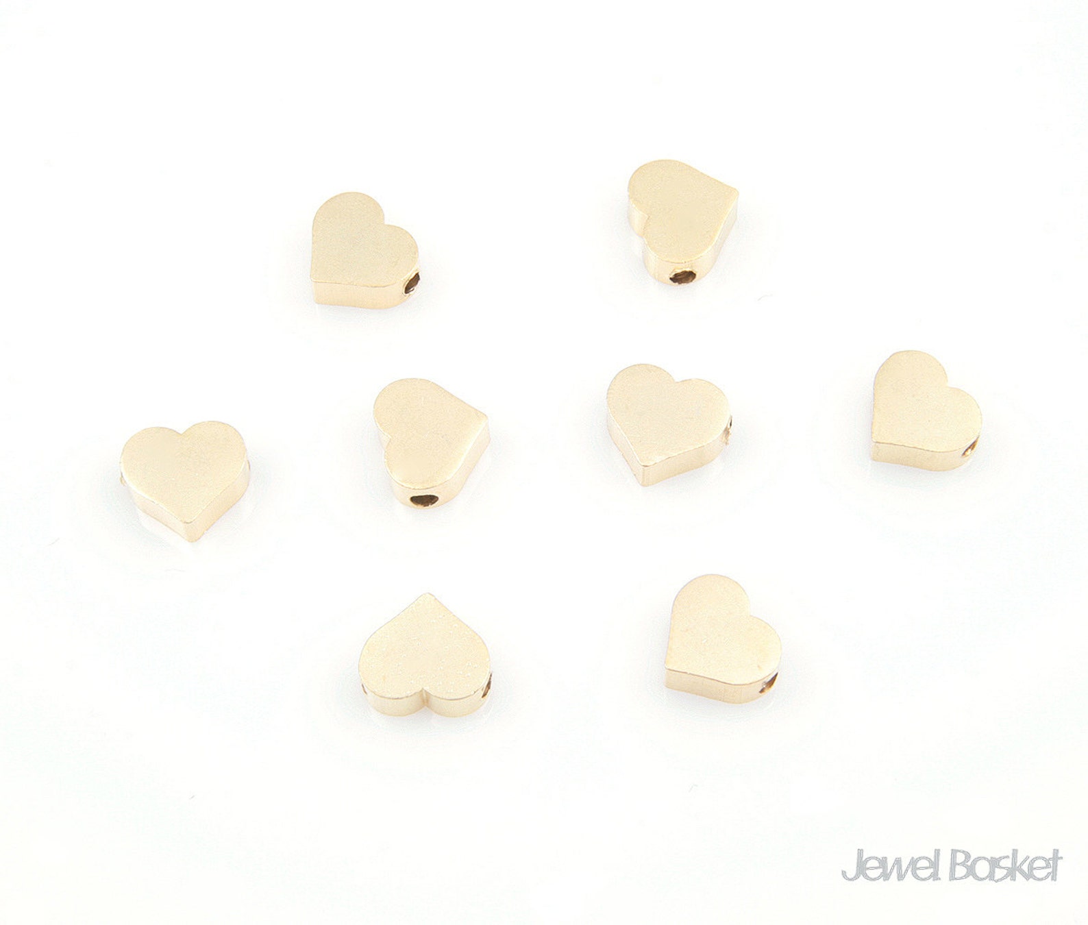8pcs Metallic Heart Bead in Matte Gold Heart / 16k Plated | Etsy