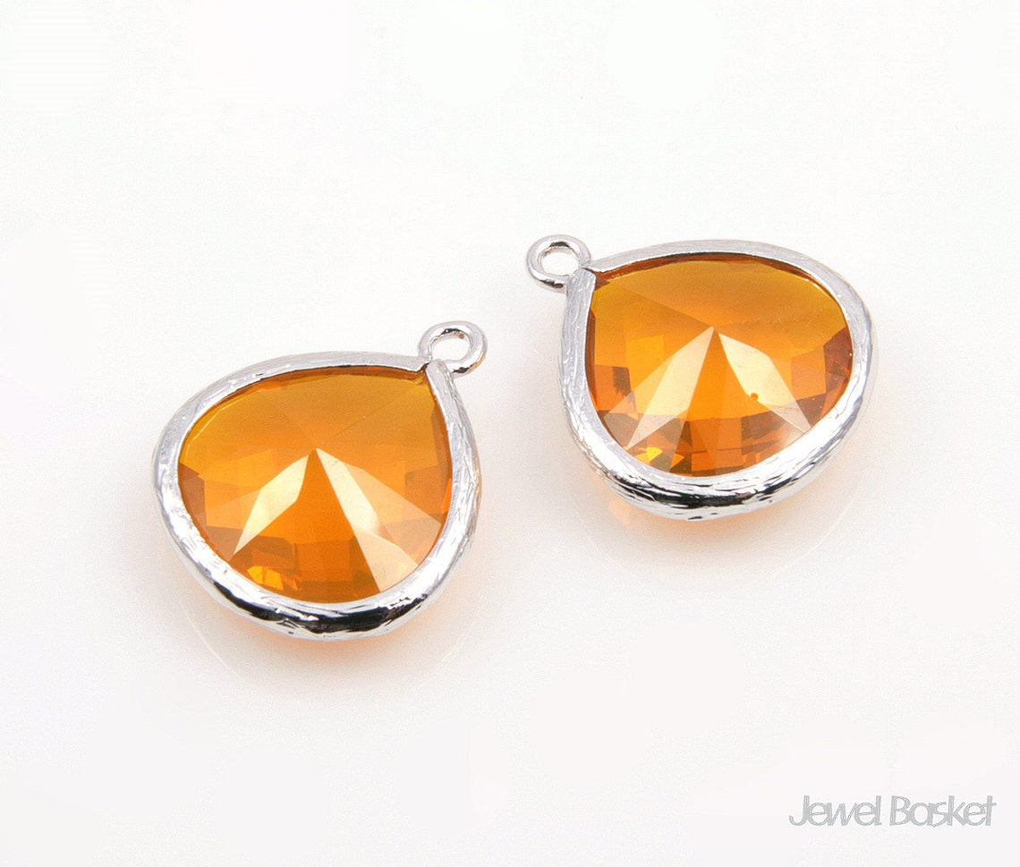 2pcs Honeystone Color and Polished Silver Framed Glass - Etsy