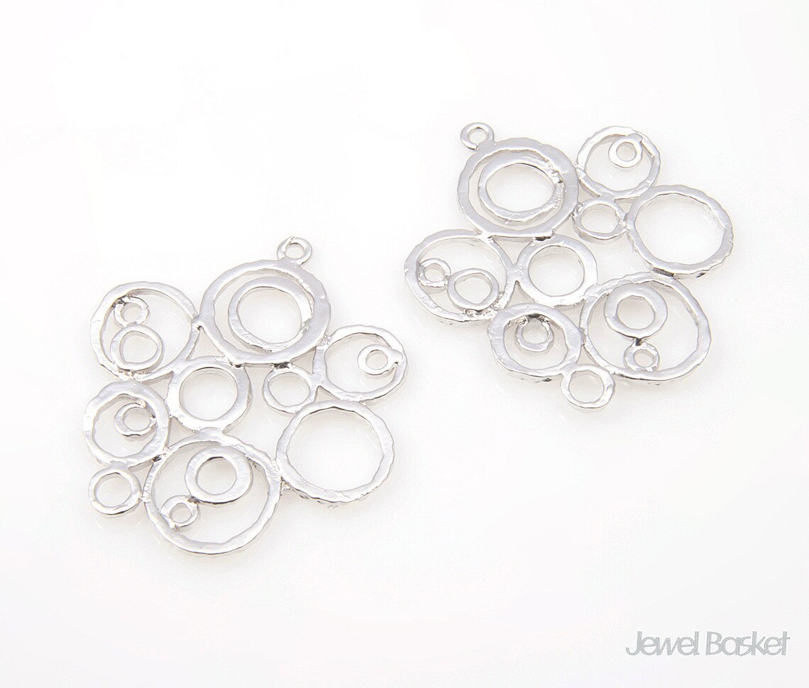 Multi Bubble Connector in Matte Rhodium / 28mm X 33mm / - Etsy