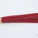 1pcs - Red Color Genuine Leather Tassel With Gold Cap / Red / 16k Gold ...