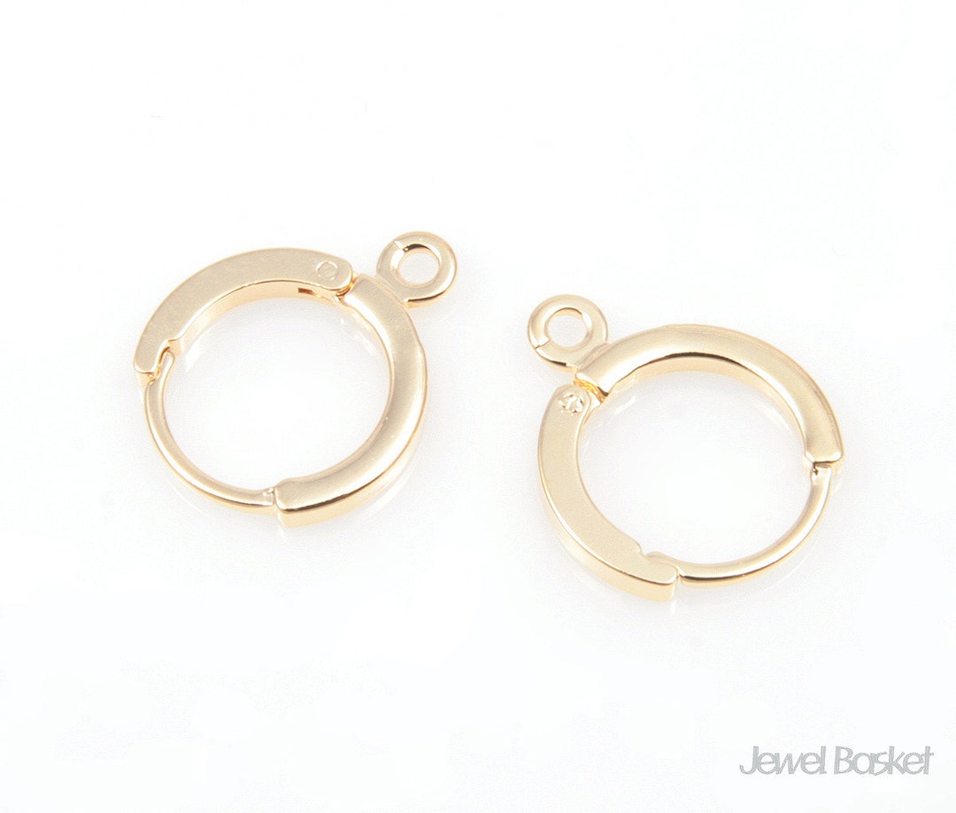 Round Clip Earhook 8pcs Gold Plated Round Clip Earhook 12mm Handmade ...