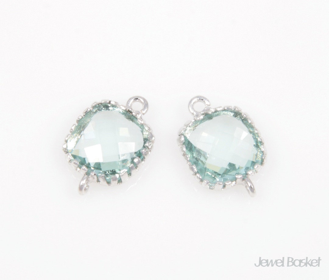 2pcs Erinite Color and Silver Framed Glass Connector / Erinite ...