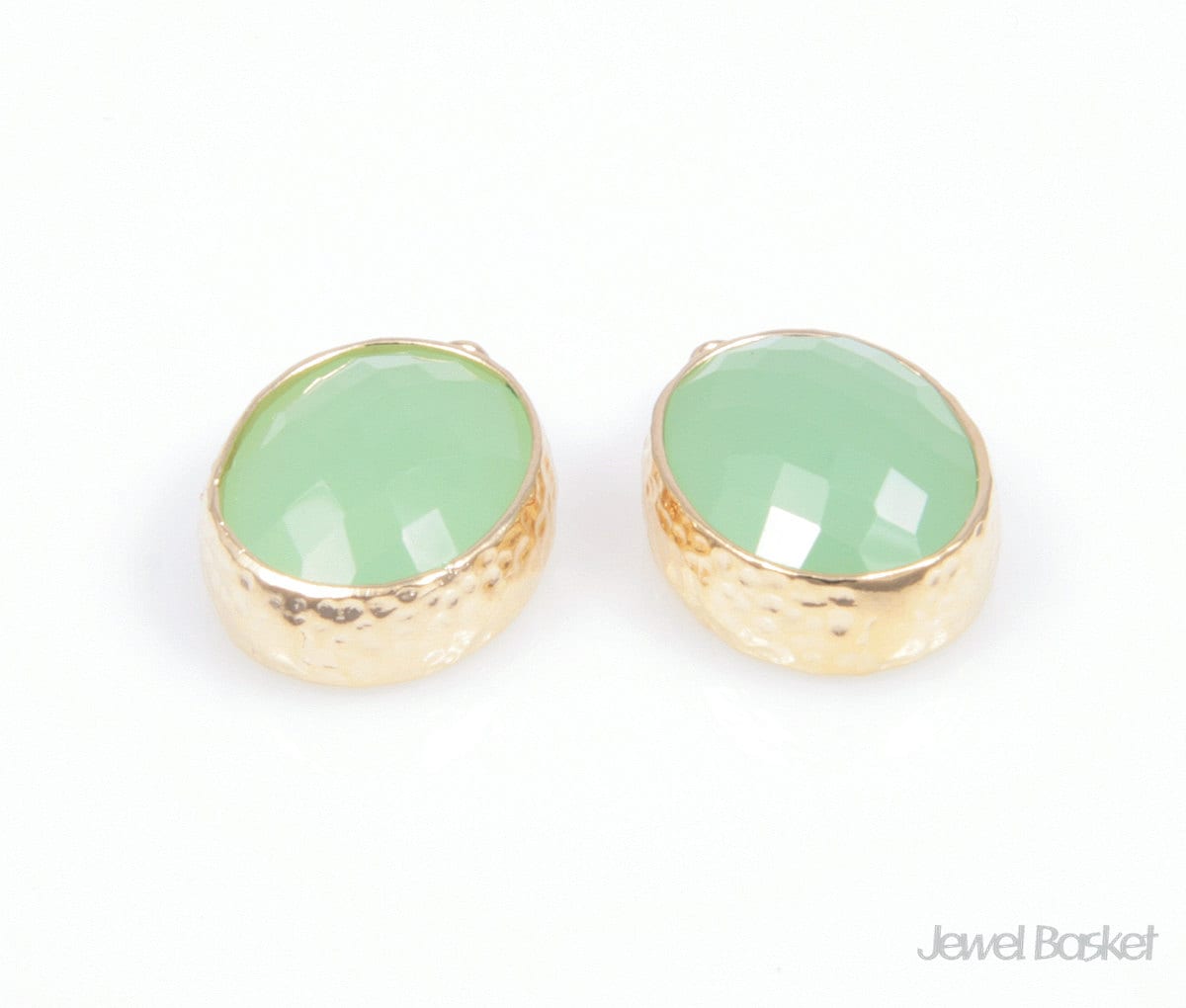 2pcs Light Mint Color Polished Gold Framed Glass Oval - Etsy