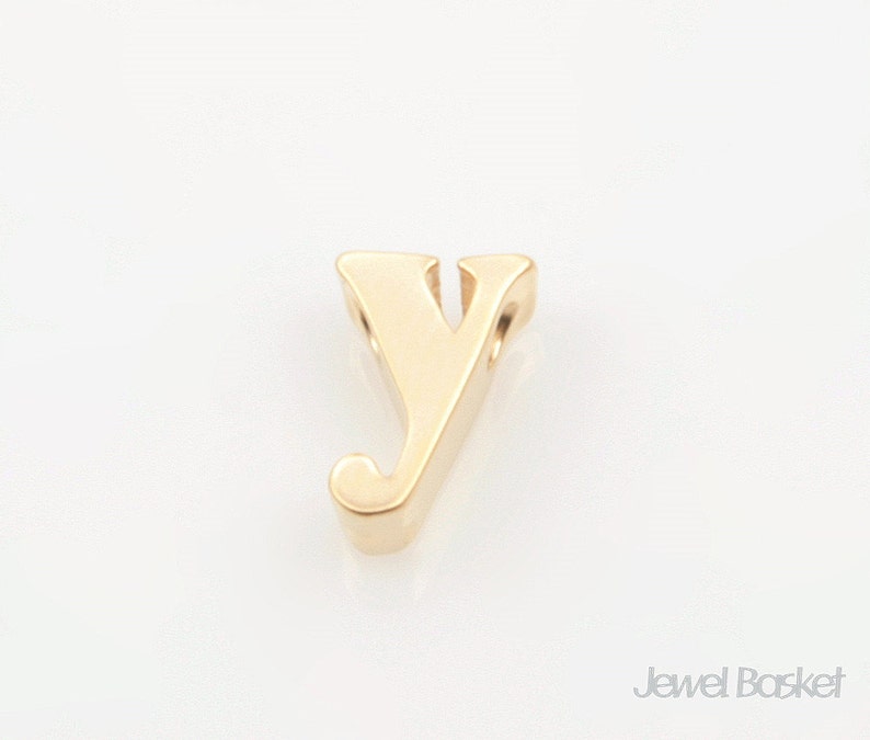 2pcs - Matte Gold Lower Case Alphabet - Small Letter "y" / 4.4mm X 6 ...