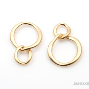Linked Ring Connector in Matte Gold / 20mm X 25mm / BMG116-P (2pcs) - Etsy