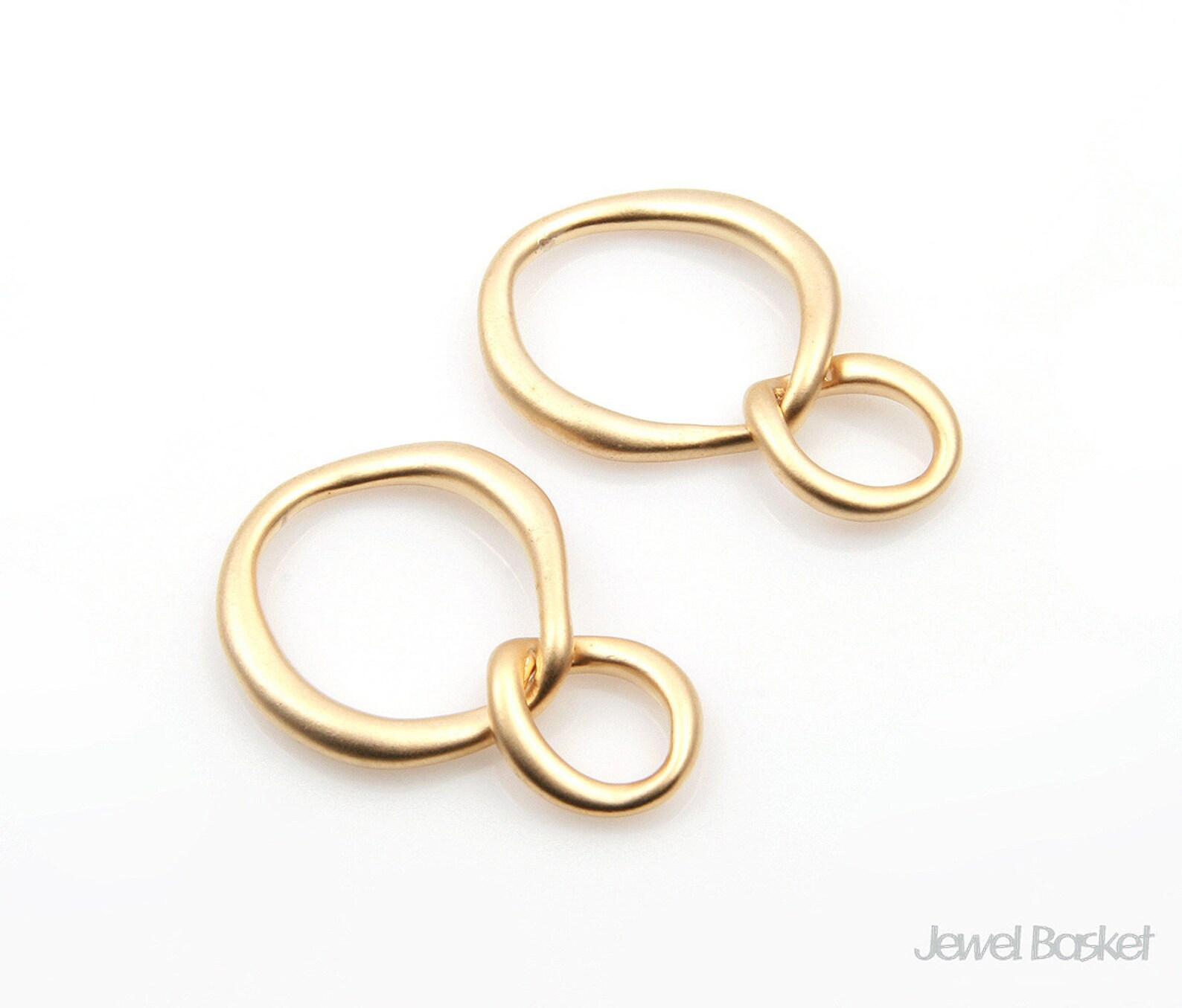 Linked Ring Connector in Matte Gold / 20mm X 25mm / BMG116-P - Etsy