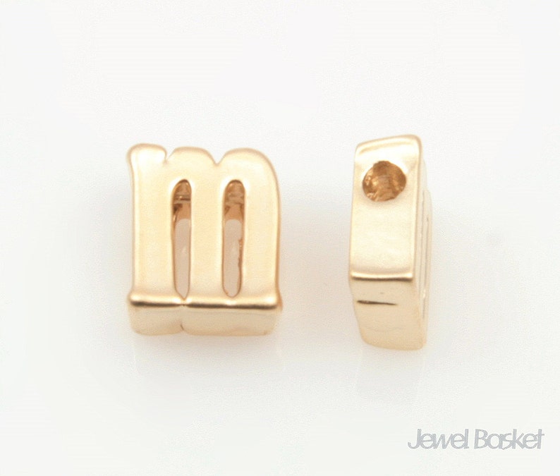 Matte Gold Lower Case Alphabet - 2pcs Small Letter "m" / 5mm X 6.1mm ...