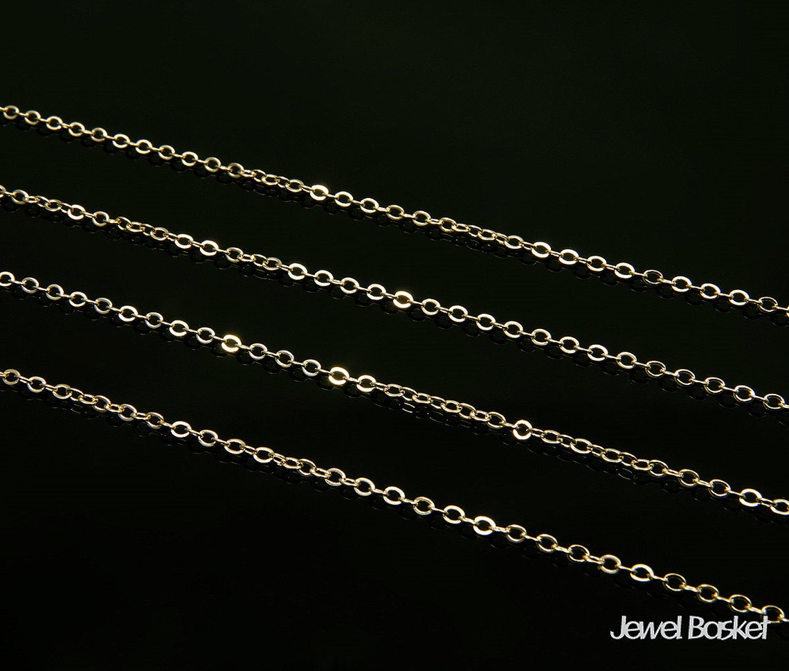 Flat Cable Chain in Gold 235SF / 1.6mm x 2mm / 3 meters | Etsy