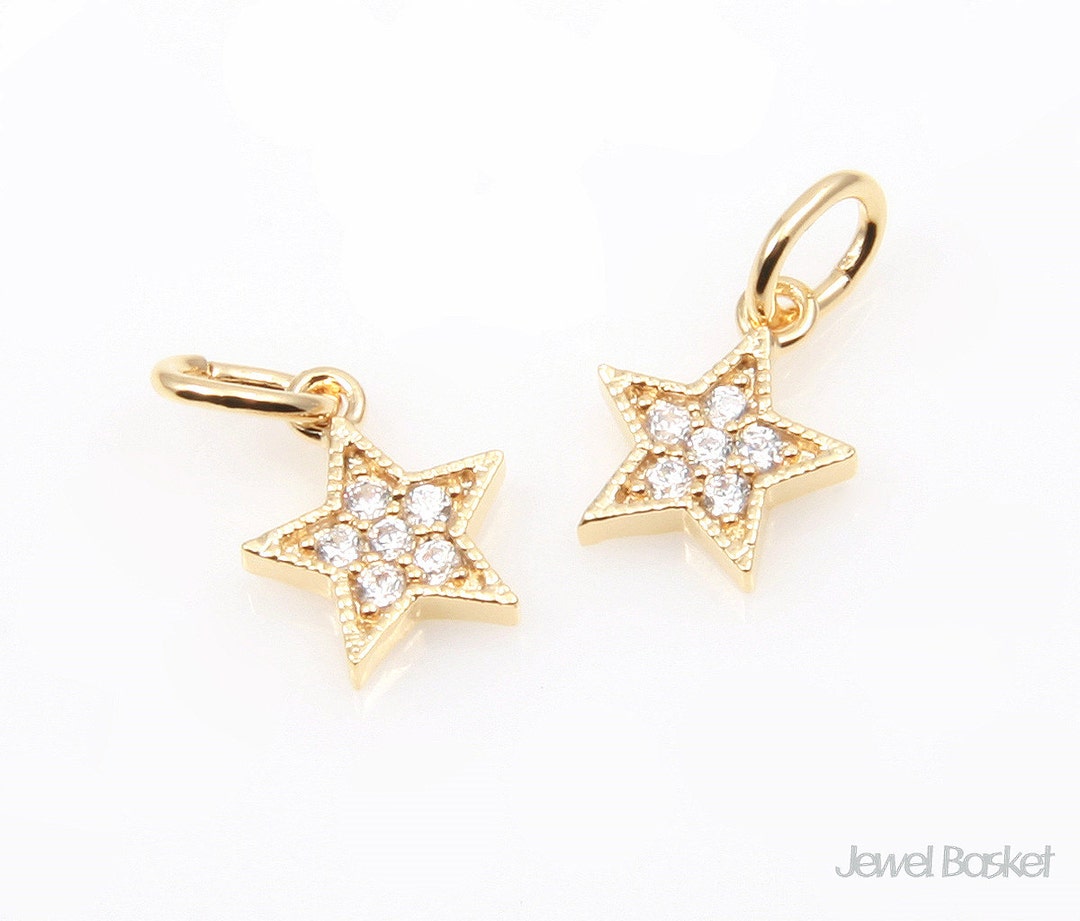 Cubic Star Beads in Gold / 9.0mm X 8.0mm / CG049-P (2pcs) - Etsy