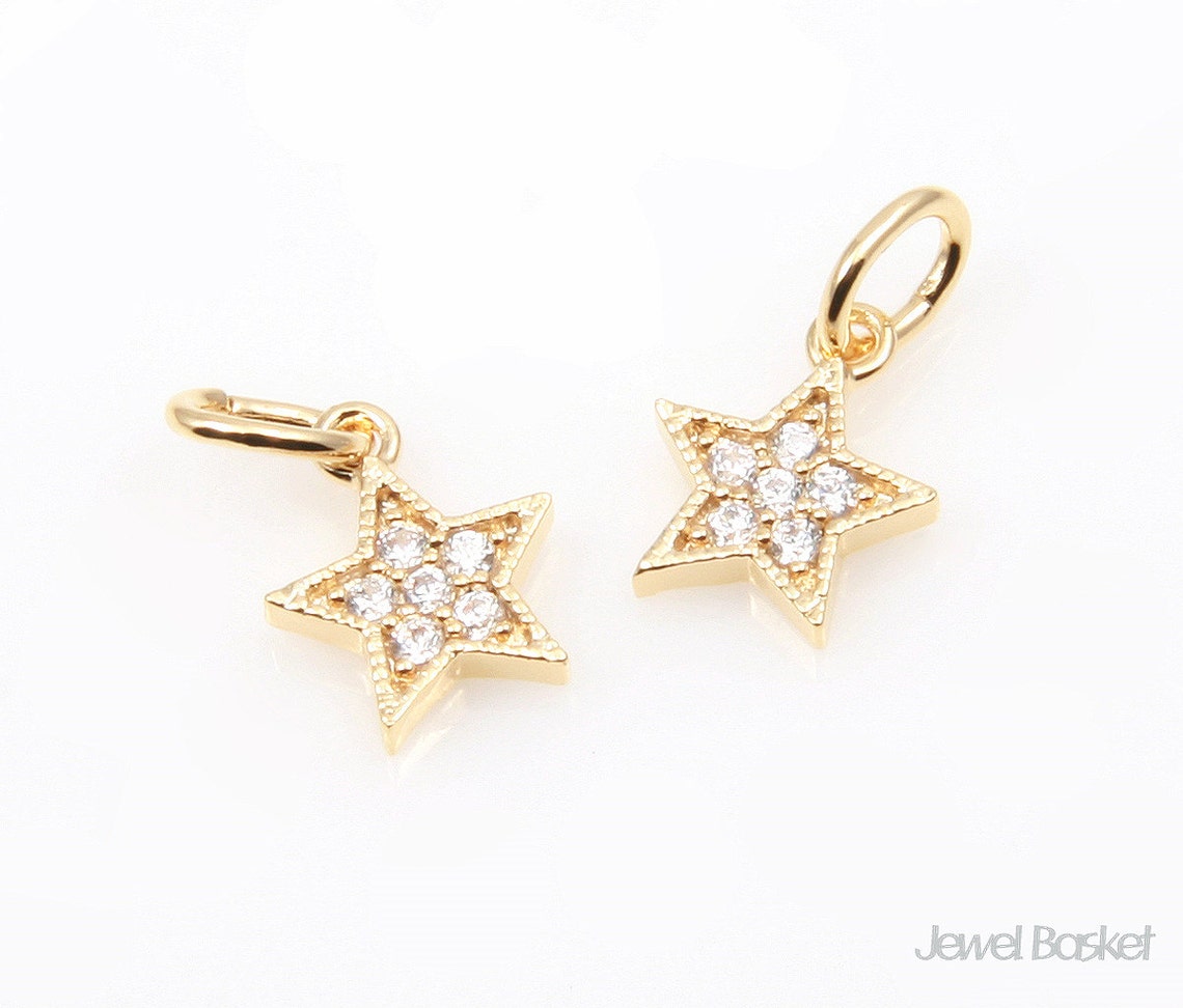 Cubic Star Beads in Gold / 9.0mm X 8.0mm / CG049-P 2pcs | Etsy