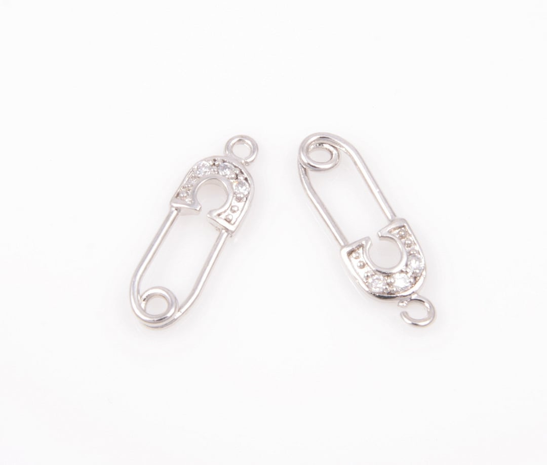 2pcs - Cubic in Safety Pin Connector / 6mm X 18mm / CRH011-C - Etsy