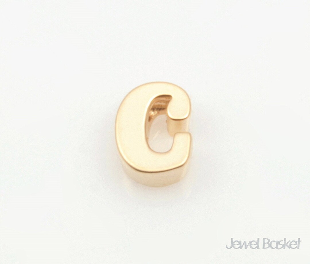 2pcs - Matte Gold Lower Case Alphabet C / Initial / Tiny Pendant ...