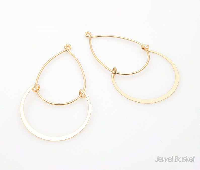 Matte Gold Double Drop Pendant - 2pcs Drop Pendants / 23mm X 42mm ...