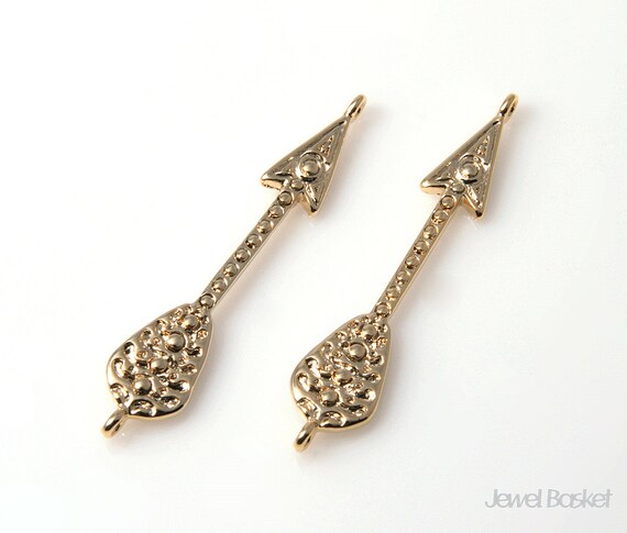 Arrows in Gold / 2pcs Arrow Connectors / 35mm X 7mm / BG118-C | Etsy