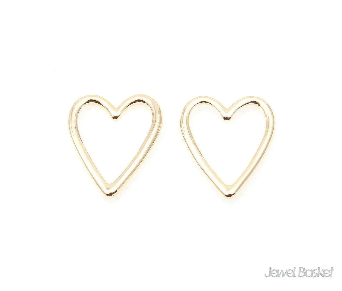 Heart Outline in Gold 2pcs of Heart Charm / 12.0mm X 15.0mm - Etsy