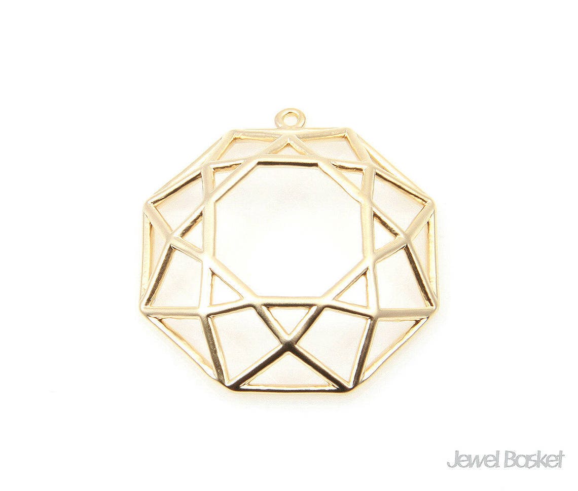 Octagon Pendant in Matte Rhodium / 24.0mm X 27.0mm / BMS358-P - Etsy