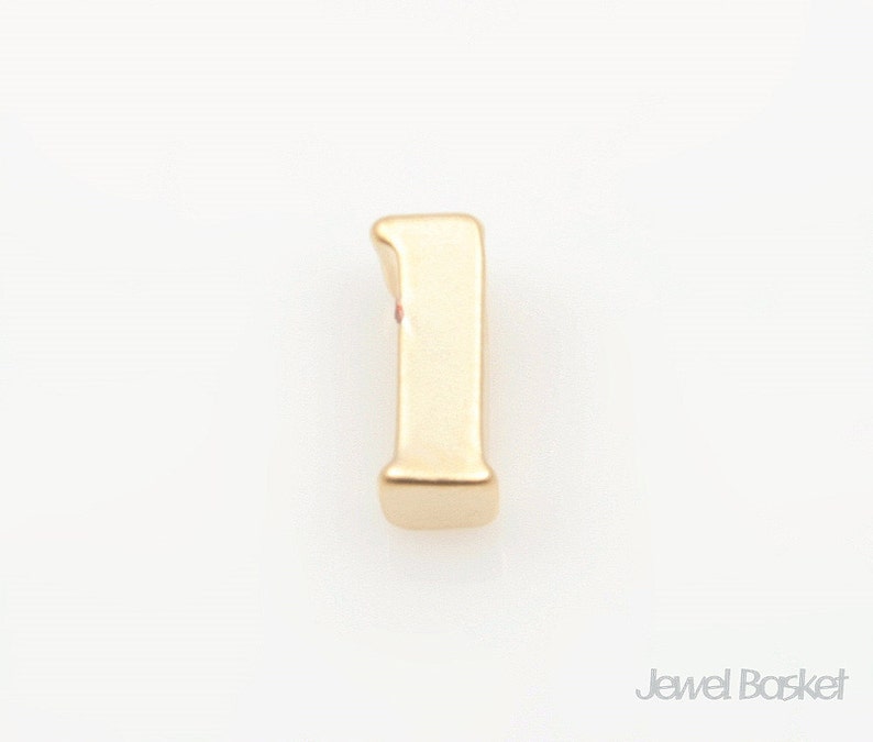 Matte Gold Lower Case Alphabet - 2pcs Small Letter "l" / 2.4mm X 6.6mm ...
