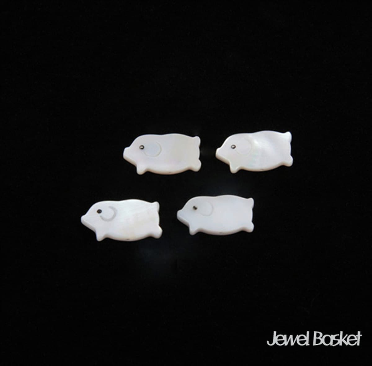 White Mother of Pearl Pig Beads / 14mm X 12mm / EWH005-B (4pcs) - Etsy