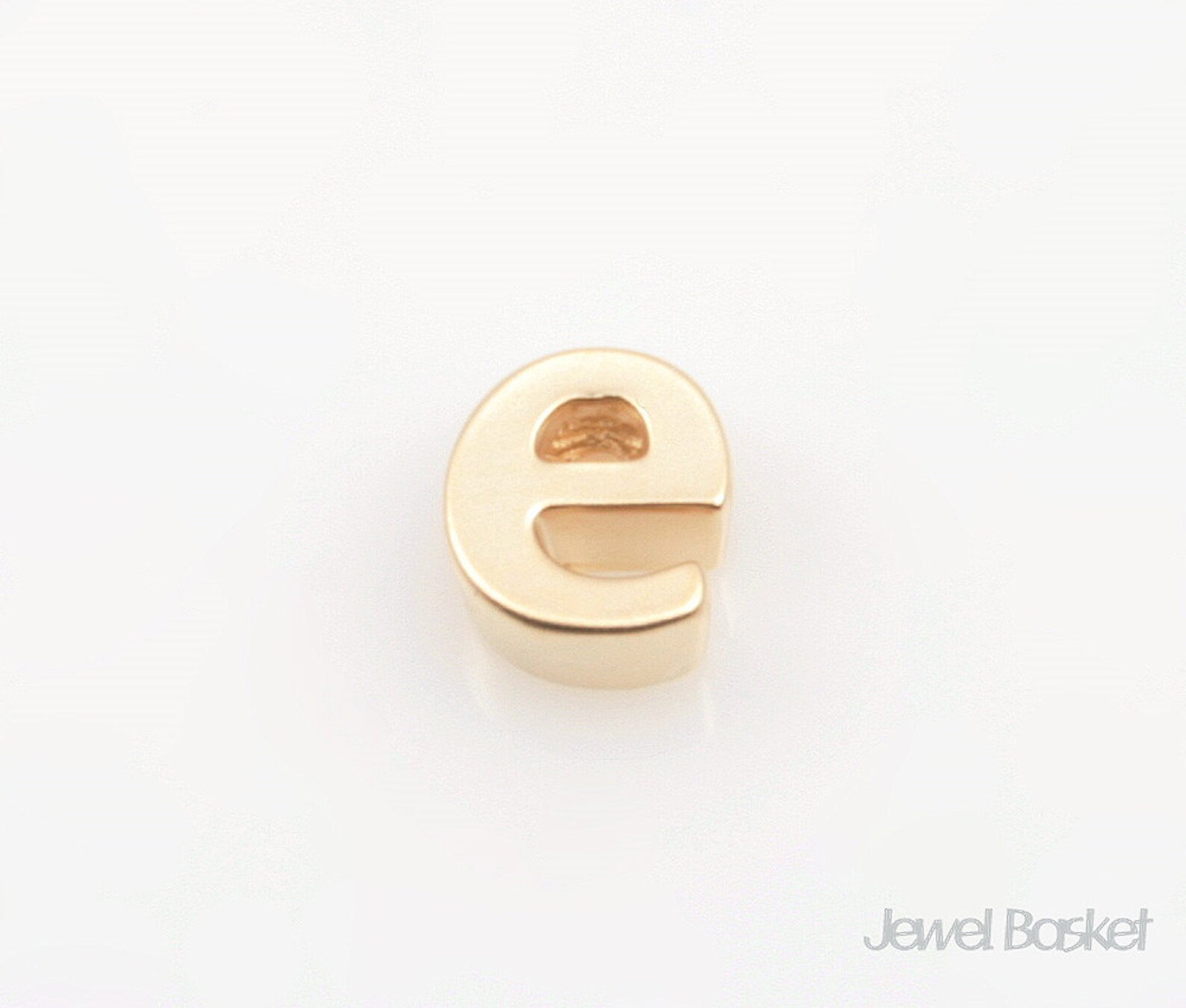 2pcs - Matte Gold Lower Case Alphabet E / Initial / Tiny Pendant / 16k ...