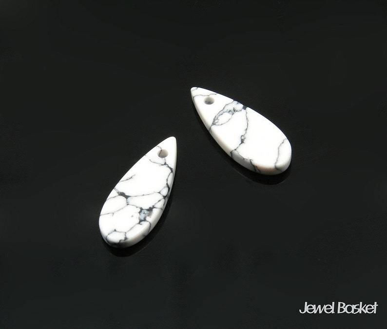 Black Marble Teardrop Charm / 6.0mm X 16.0mm / SBQ128-P 2pcs | Etsy