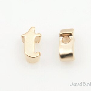 Matte Gold Lower Case Alphabet - 2pcs Small Letter "t" / 3.6mm X 6.7mm ...