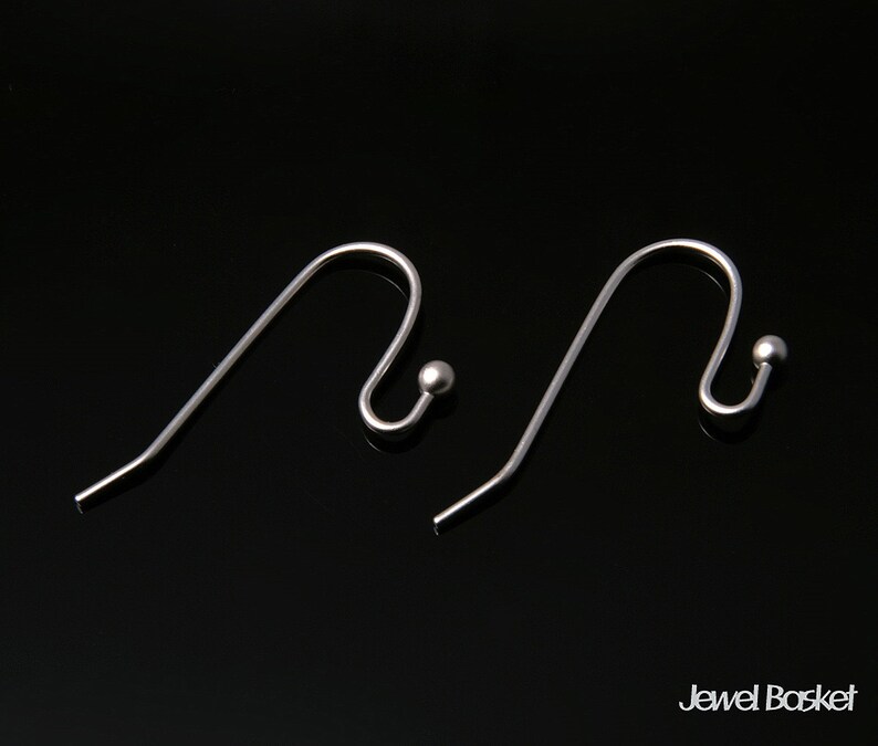 Matte Rhodium Ball Earhook / 20pcs of Earhooks / 20.5mm / - Etsy