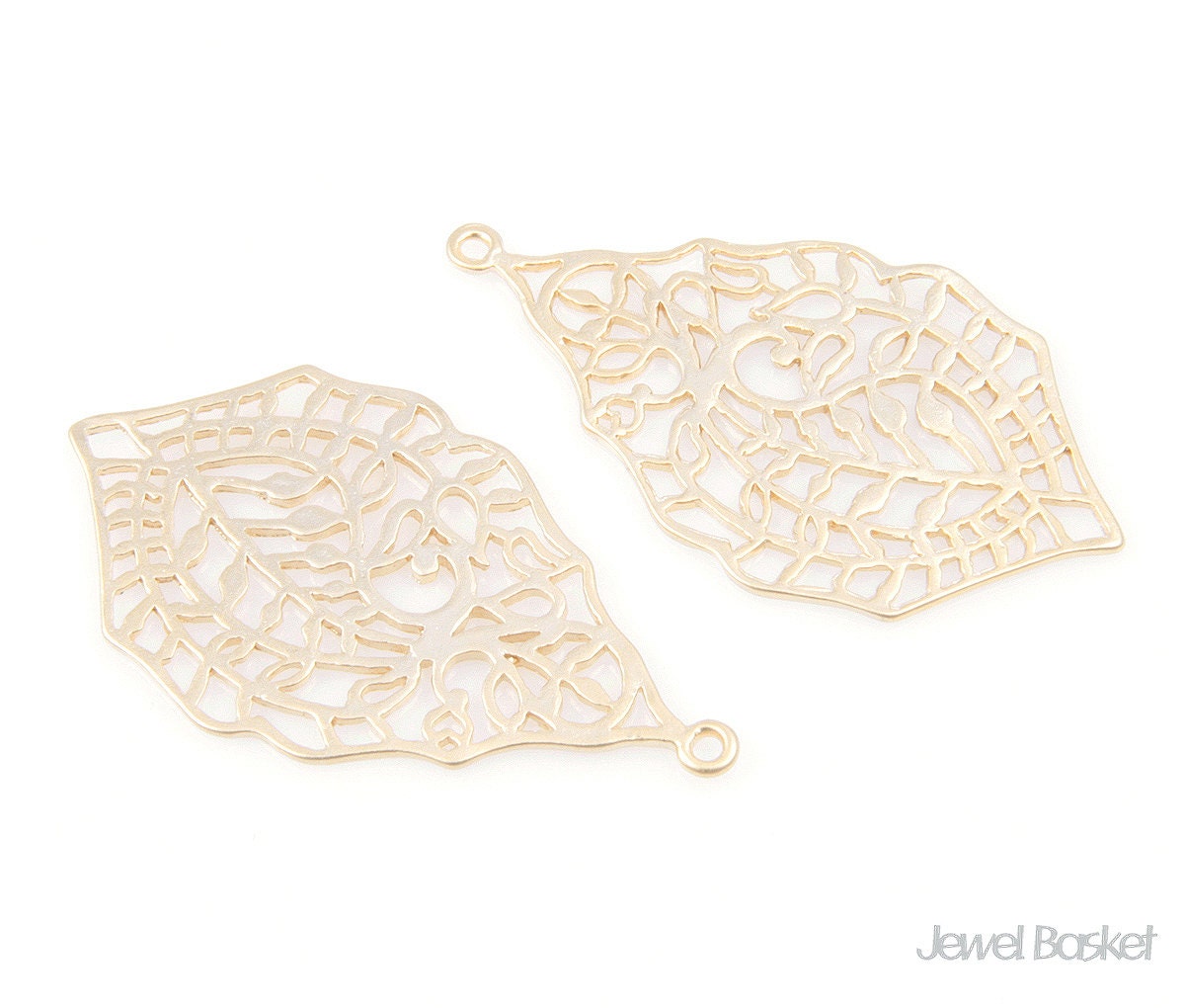 Paisley Pattern Pendant in Matte Gold 2pcs / 19mm X 33.5mm / - Etsy